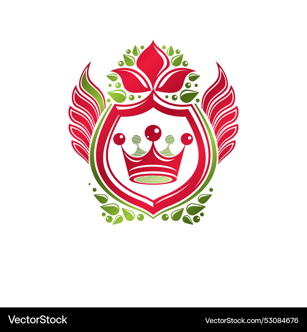 Vintage heraldic emblem created with monarch Vector Image