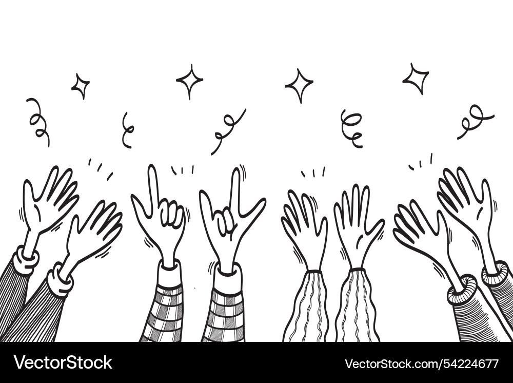 Applause hand draw Royalty Free Vector Image - VectorStock