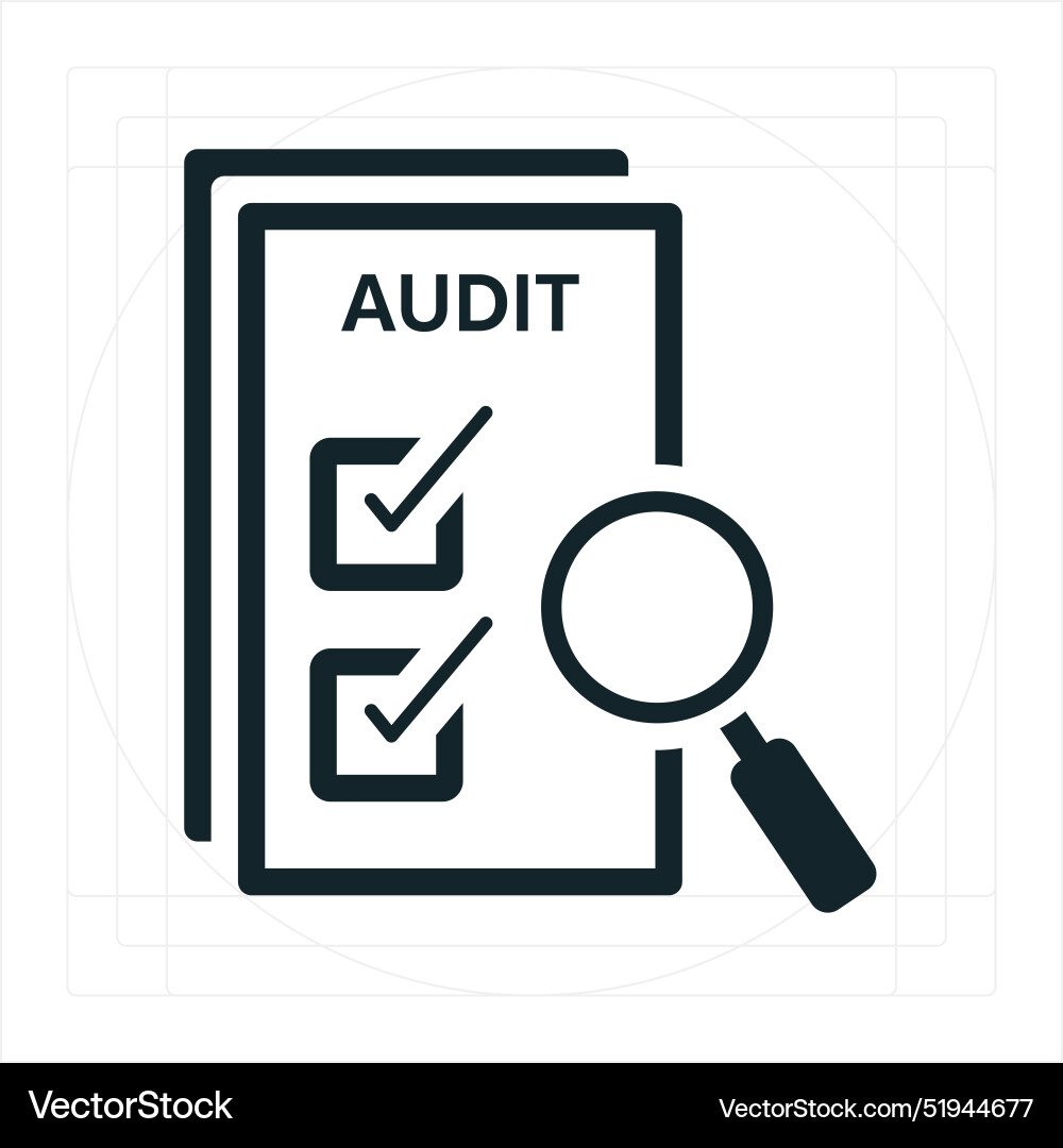 Audit icon a in monochrome Royalty Free Vector Image