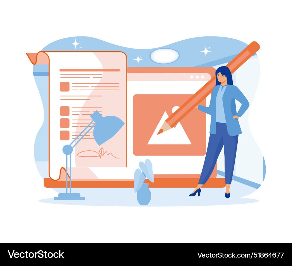 Content writer article or newspaper creation Vector Image