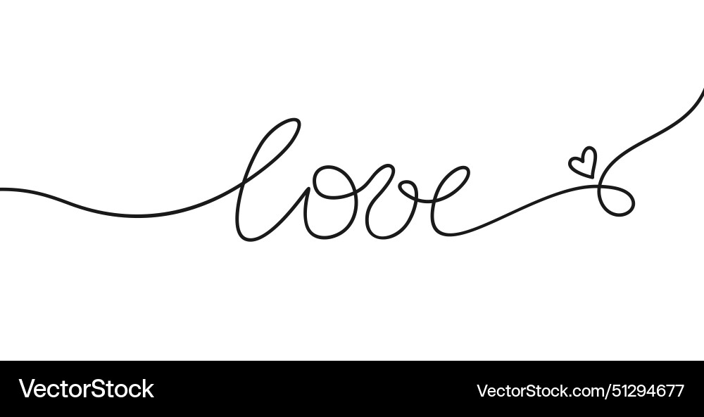 Continuous handwritten word love Royalty Free Vector Image