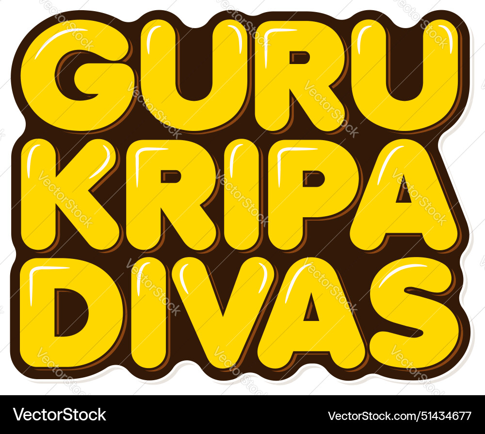 Divine guru blessings aesthetic lettering design Vector Image