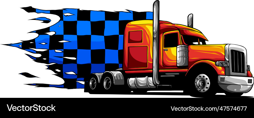 Draw semi truck vehicle design Royalty Free Vector Image