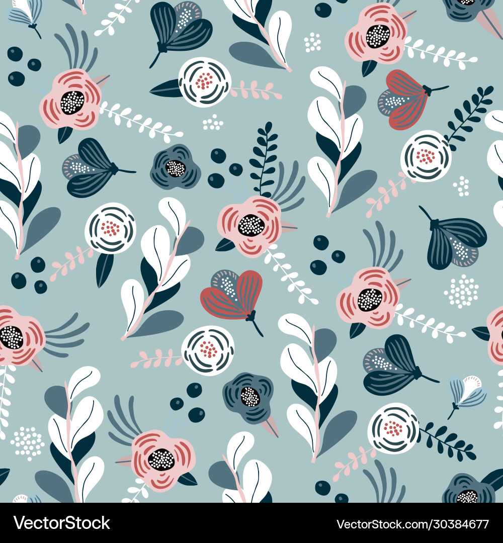Eucalyptus Flower Pattern Royalty Free Vector Image