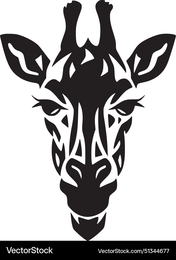 Giraffe - black and white Royalty Free Vector Image