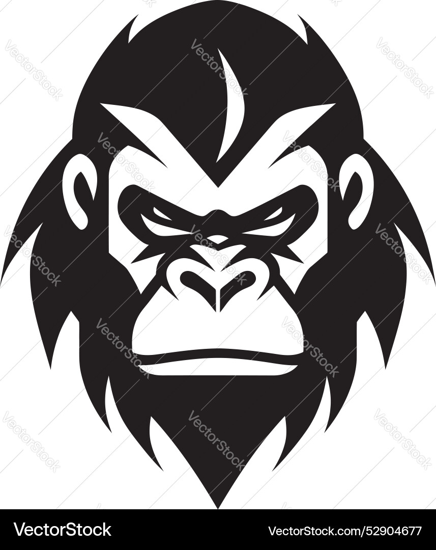 Iconic primate majesty minimalist gorilla – Royalty-Free Vector ...