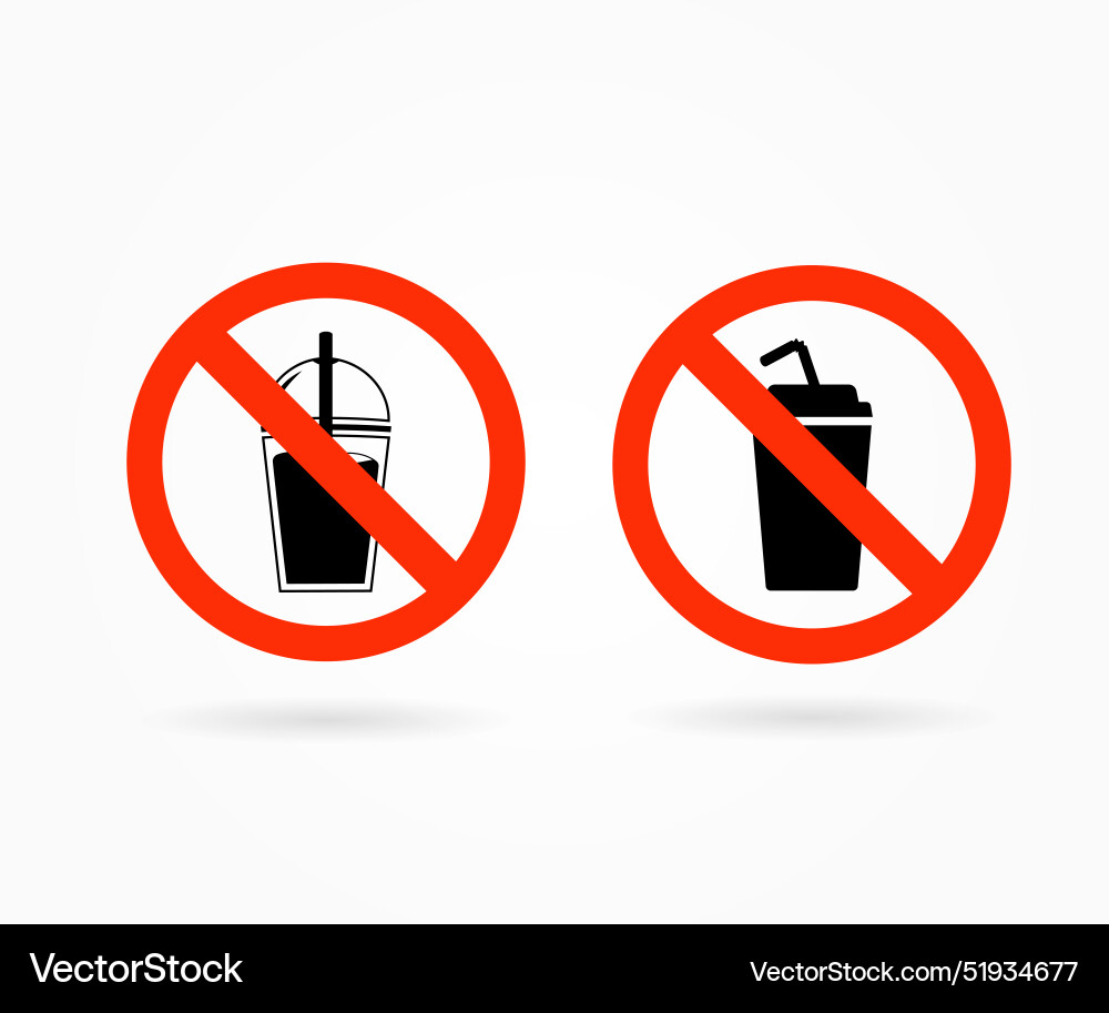 No drinks allowed sign or drinks not allowed sign Vector Image