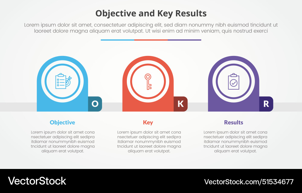Okr objectives and key results framework Vector Image
