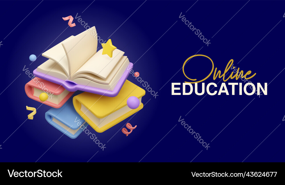 Online education banner Royalty Free Vector Image
