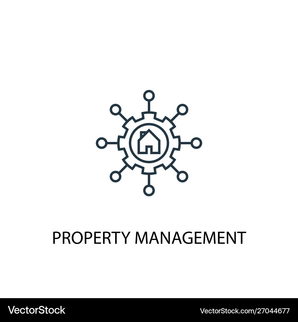 Property management concept line icon simple Vector Image