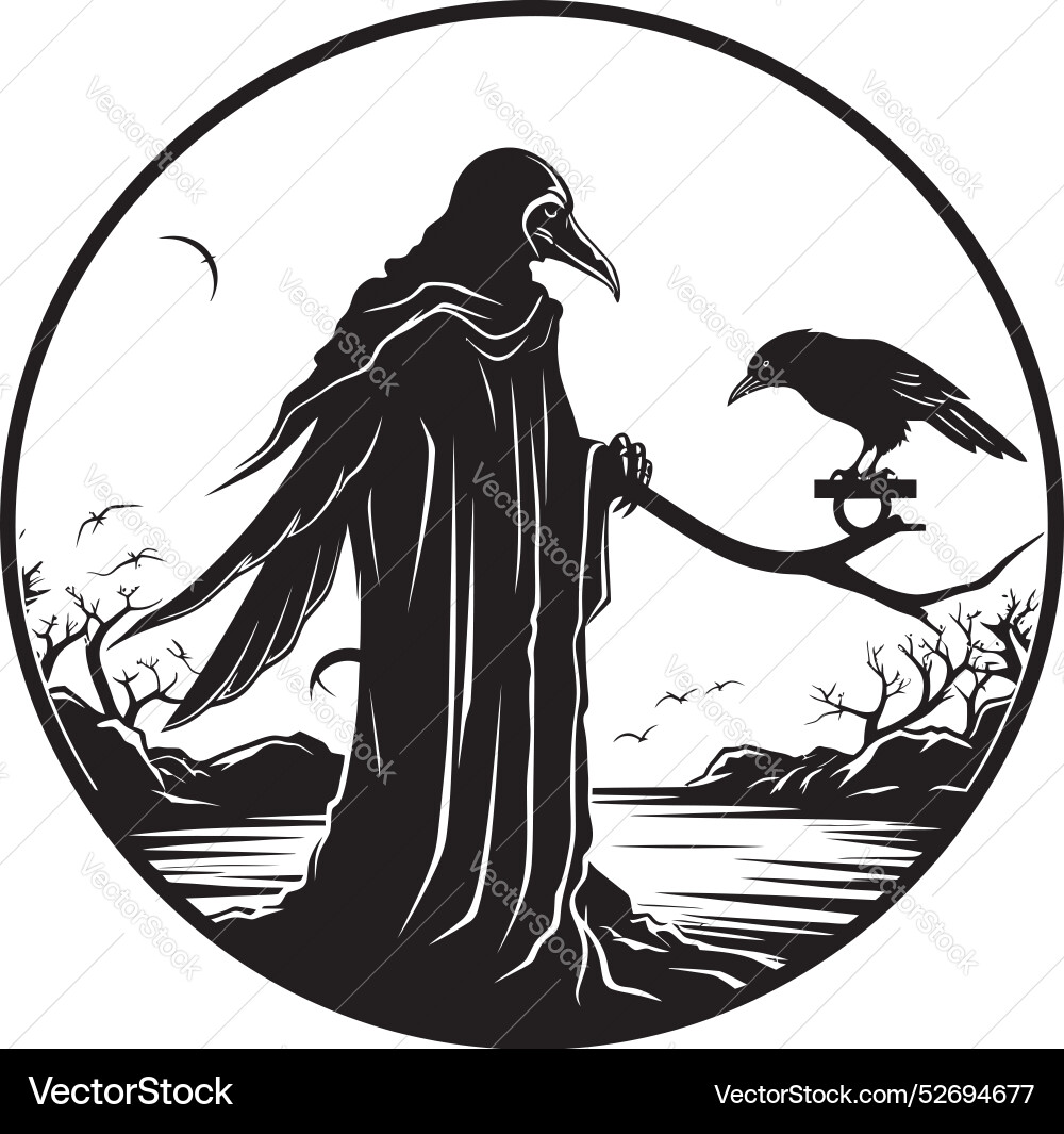 Spectral sentinel death symbol shadow harvest Vector Image
