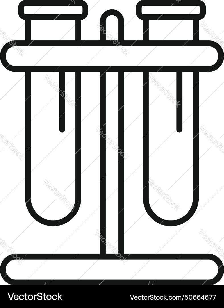 Test tube lab stand icon outline Royalty Free Vector Image