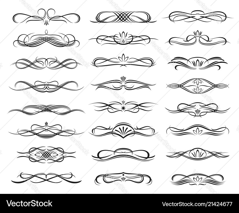 Victorian Floral Borders & Dividers Royalty Free Vector