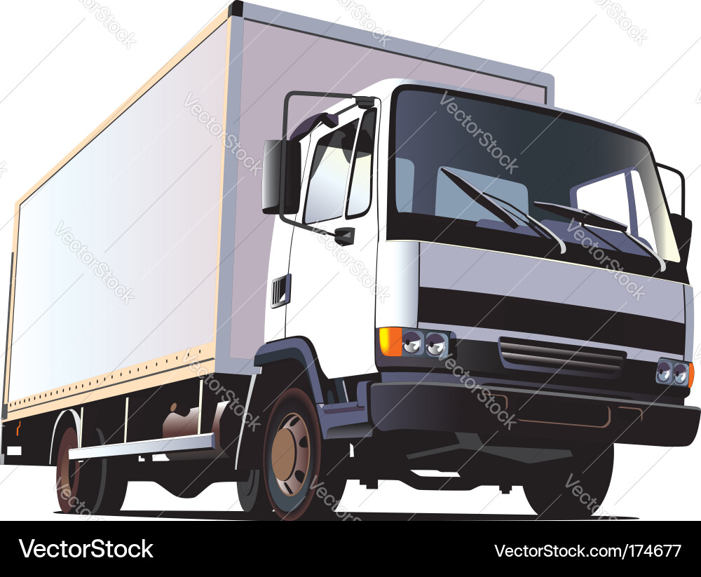 White Tractor Hauler Royalty Free Vector Image