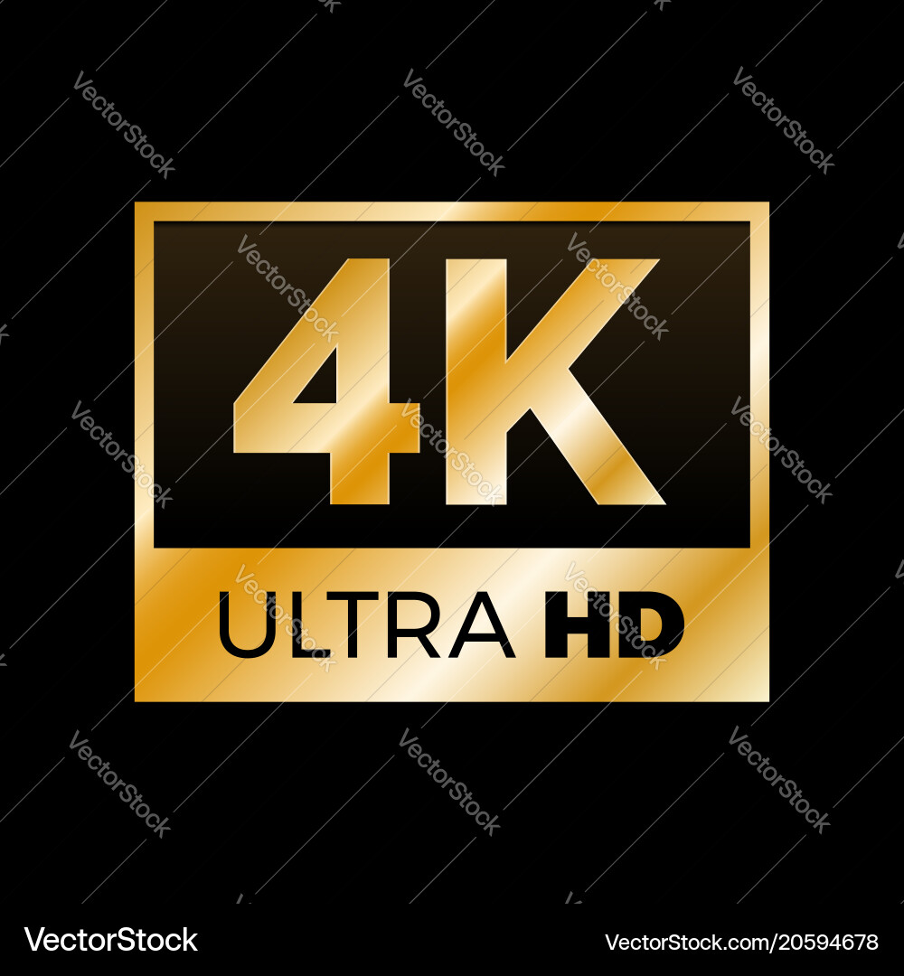 4k ultra hd symbol Royalty Free Vector Image - VectorStock