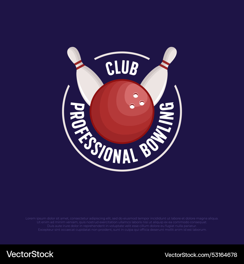 Bowling pin ball logo template bowling game Vector Image