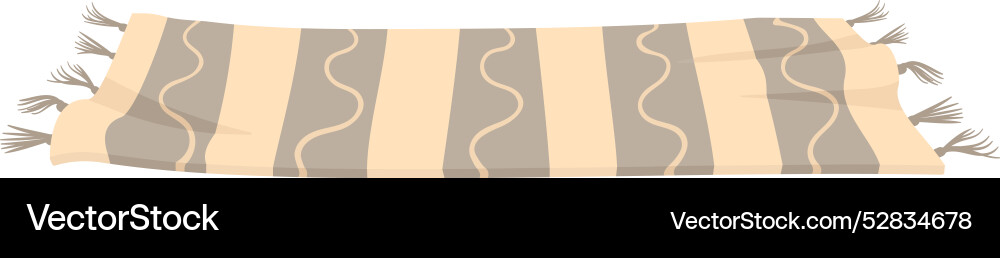 Cute striped carpet cartoon icon soft rug Vector Image