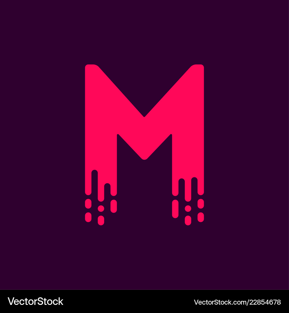 Dripping logo letter m Royalty Free Vector Image