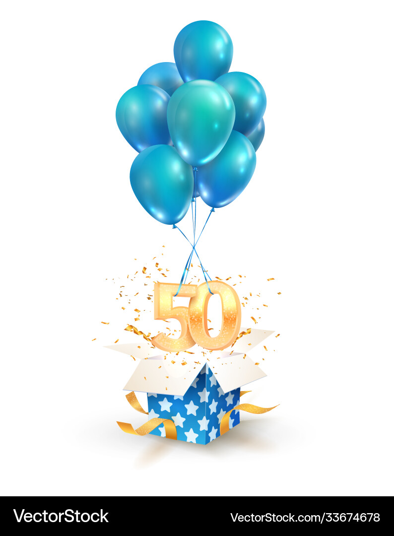 Fifty Years Celebration - Birthday Greetings Vector Image