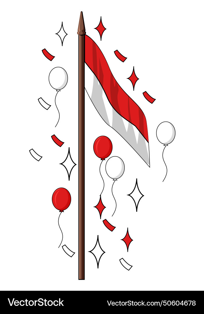 Indonesian flag waving Royalty Free Vector Image