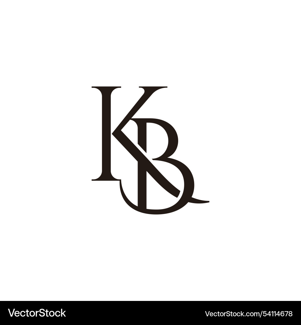 Letter kb curves elegant linked simple logo Vector Image