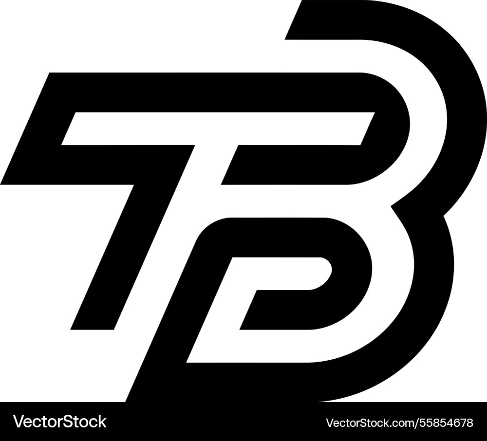 Lineart tb logo Royalty Free Vector Image - VectorStock