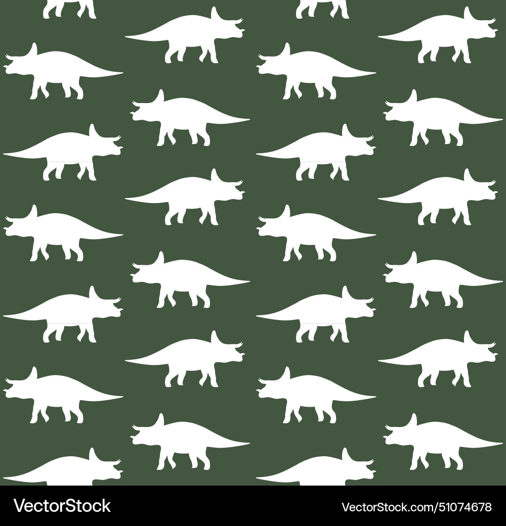 Seamless pattern of triceratops dinosaur Vector Image