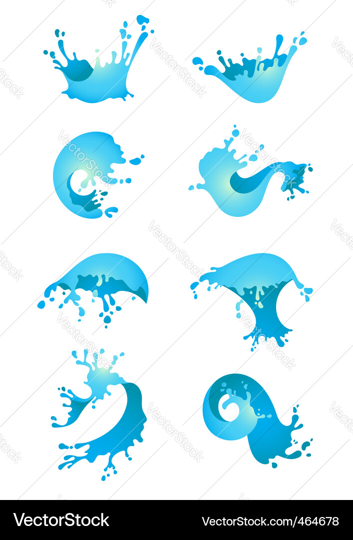 Water Splash Waves Royalty Free Vector Image - VectorStock