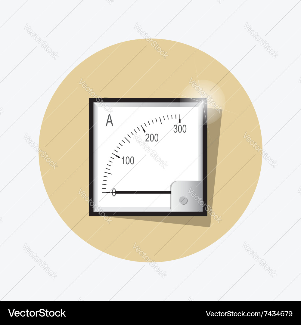 Ampermeter flat icon Royalty Free Vector Image