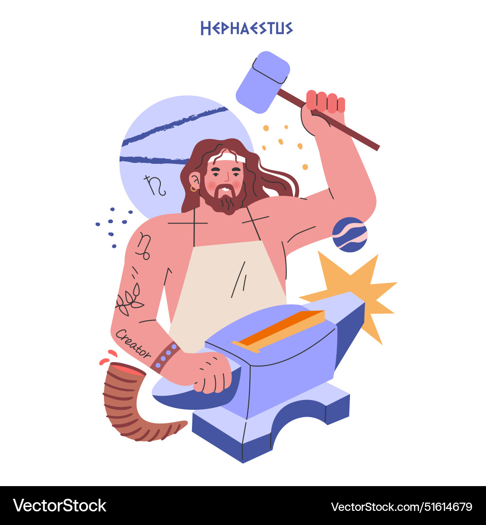 Ancient greek gods flat Royalty Free Vector Image