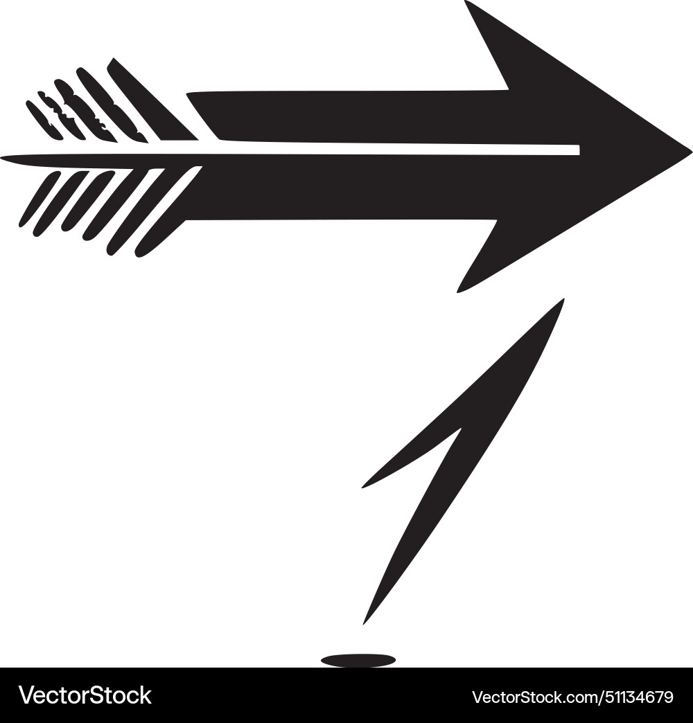 Arrow - black and white Royalty Free Vector Image