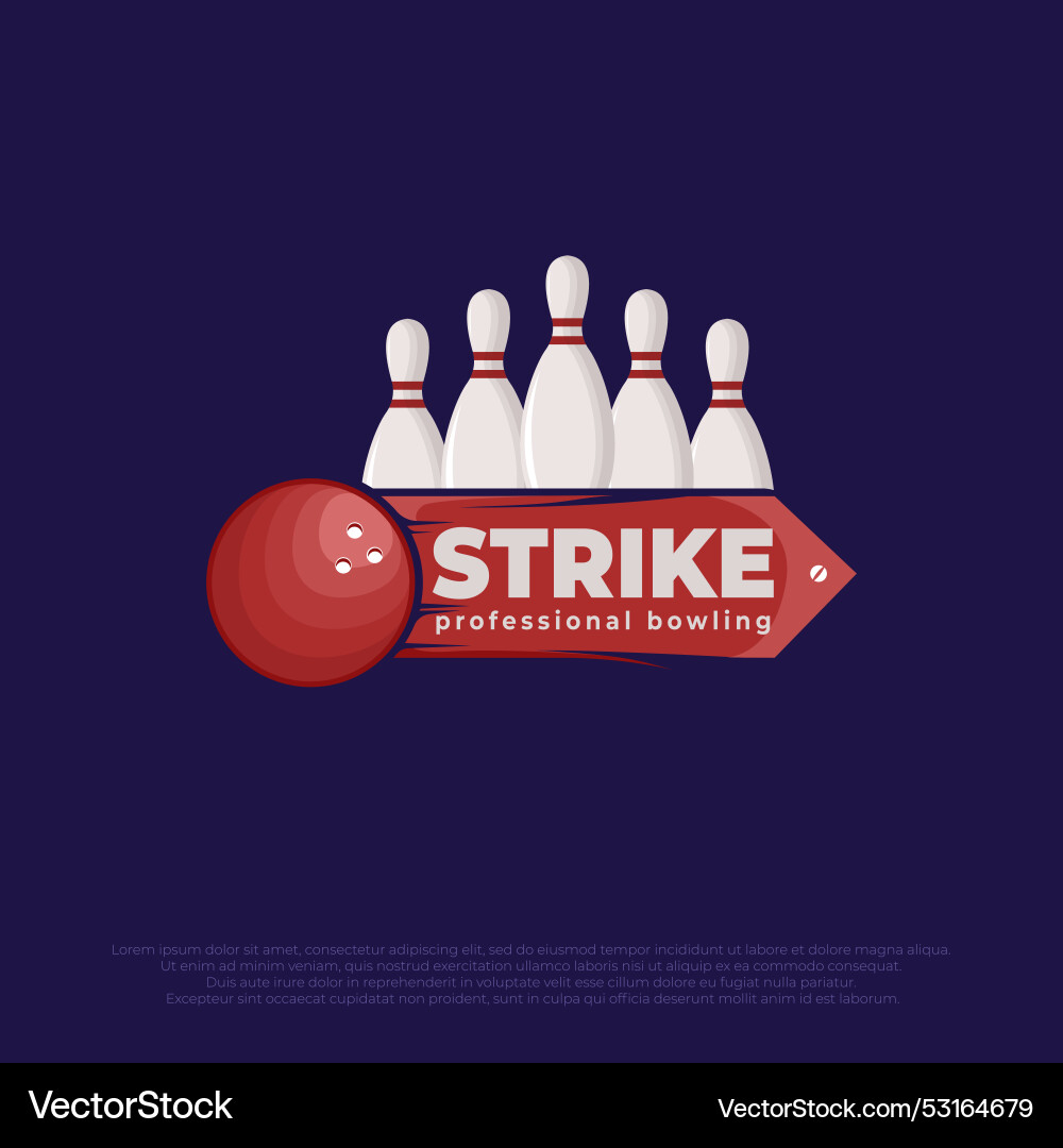 Bowling logo template with clever design bowling Vector Image