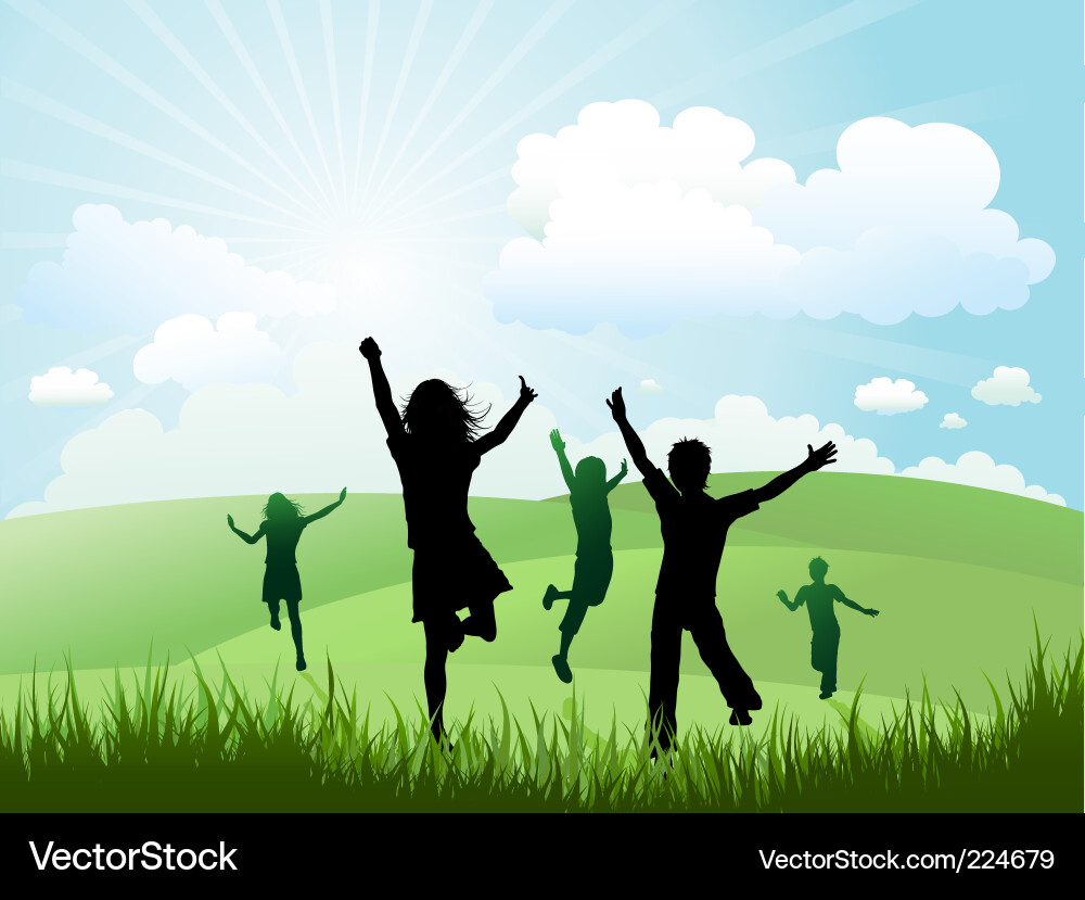 Kids Playing Outside Vector Images (over 13,000)
