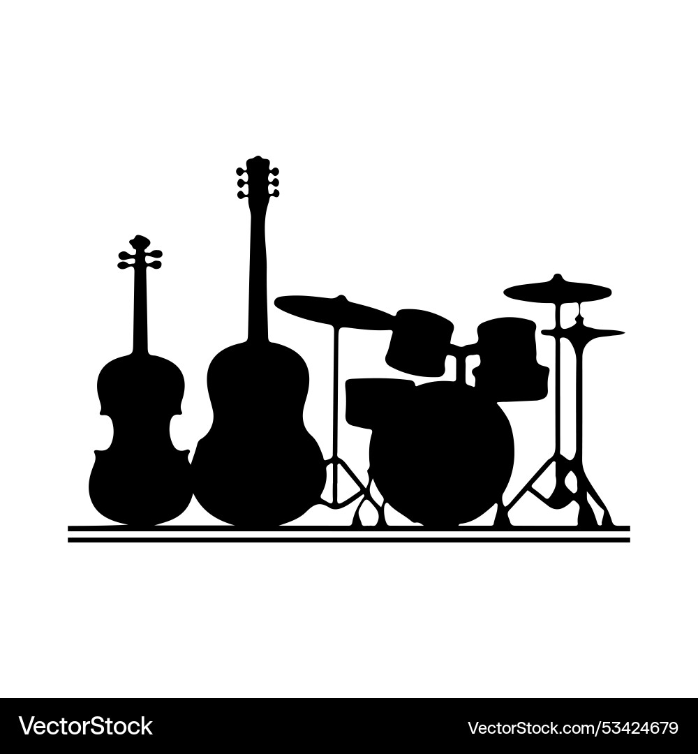 Minimalistic art music instruments silhouette Vector Image