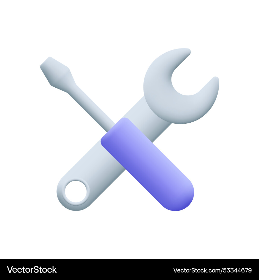 Repair tools with wrench and screwdriver fix Vector Image