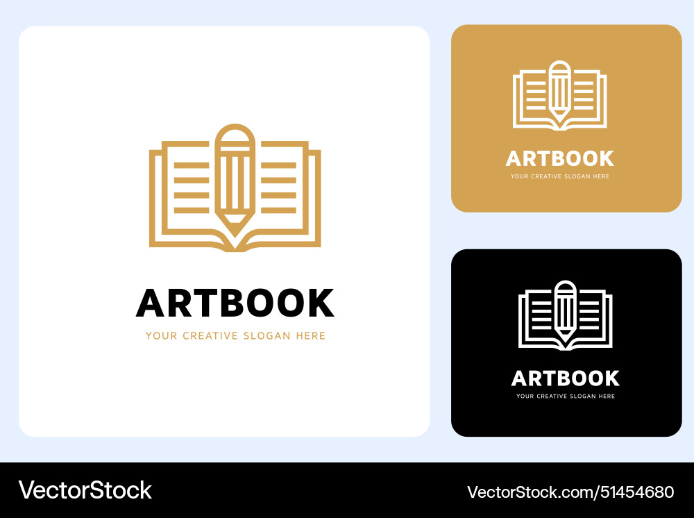 Art book logo design template Royalty Free Vector Image