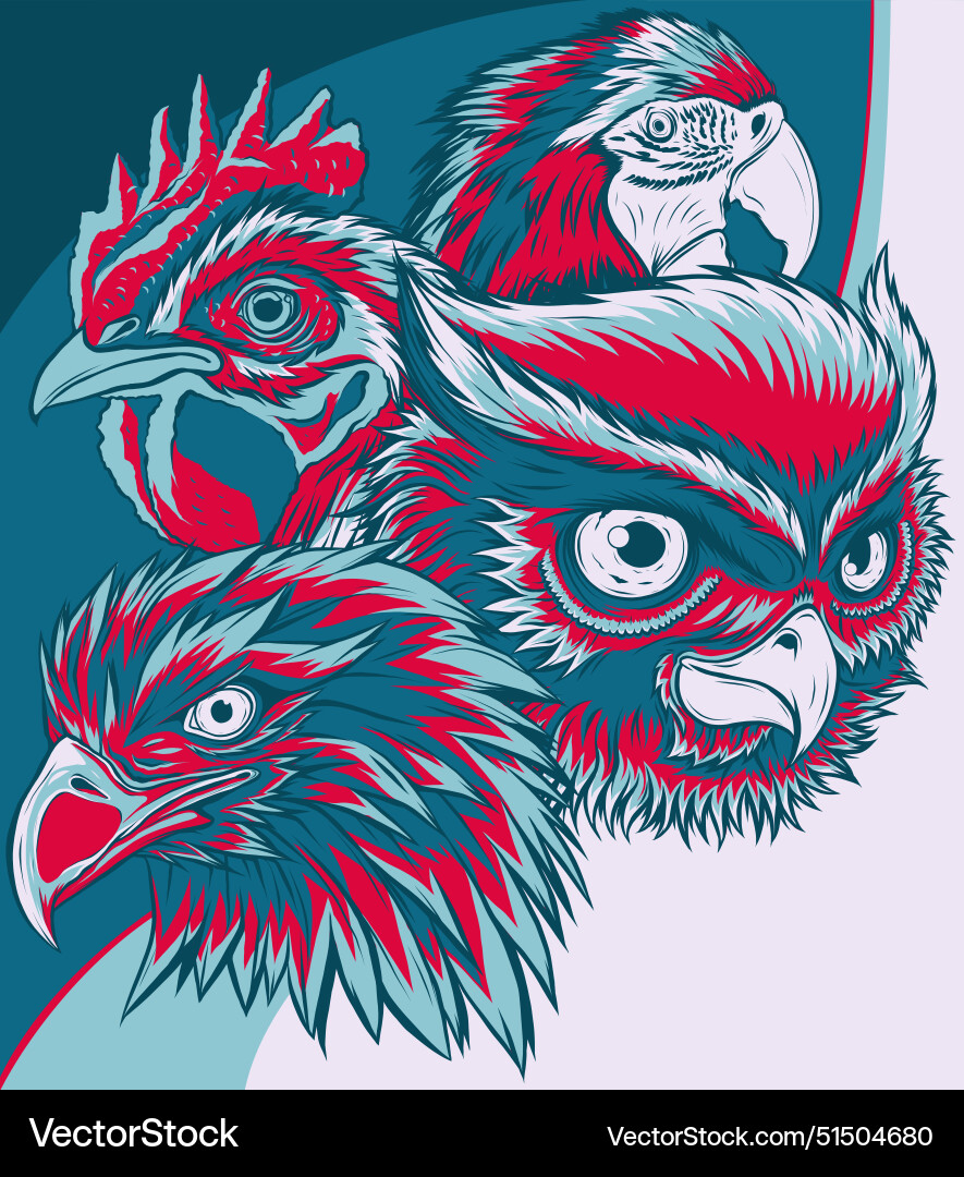 Birds head on white Royalty Free Vector Image - VectorStock