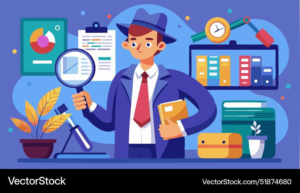 Data Detective Uncovering Business Insights Vector Image 
