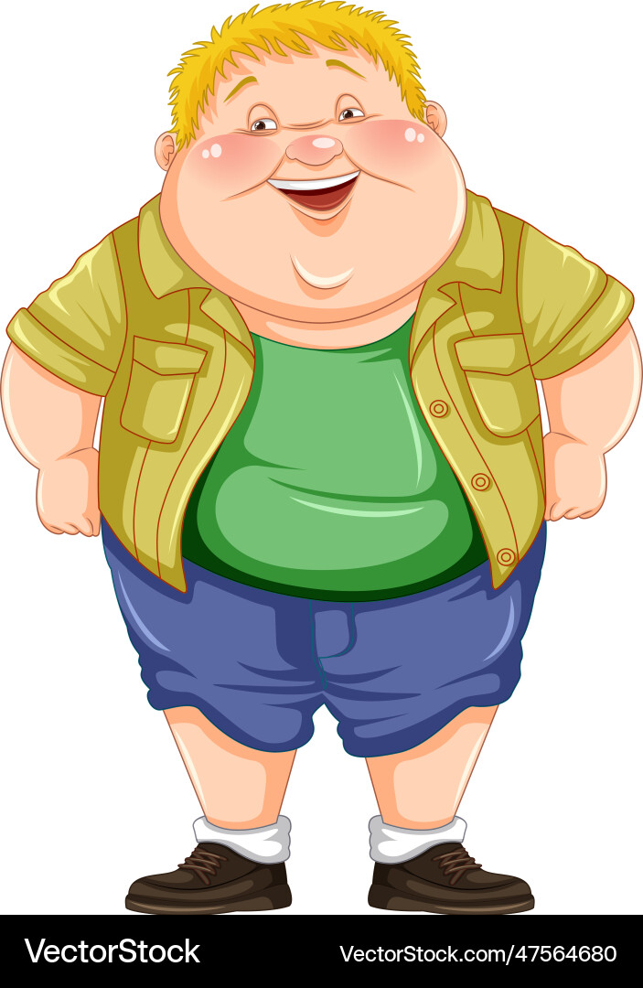Fat boy cartoon character Royalty Free Vector Image