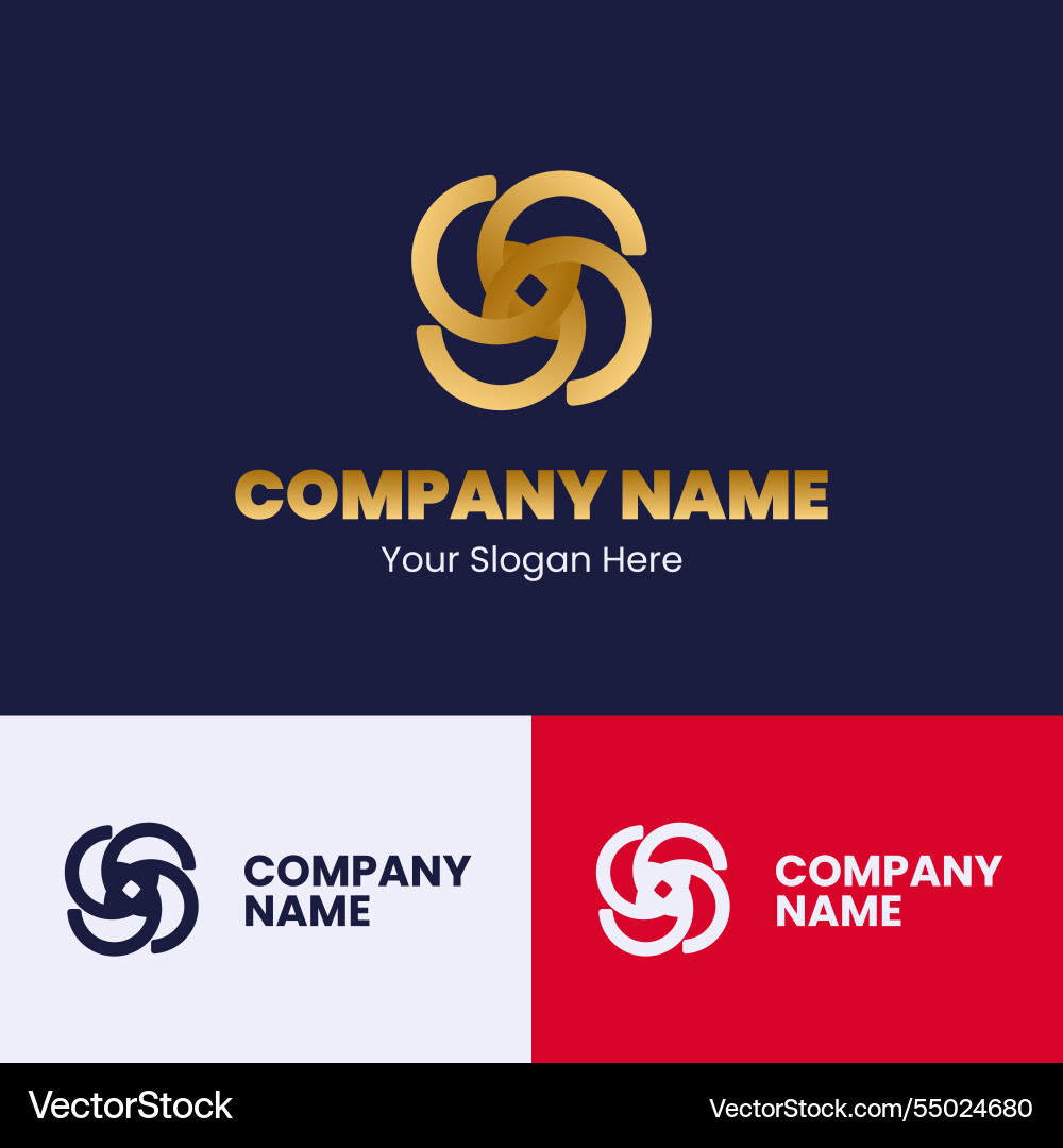 Letter s gold luxury monogram logo design concept Vector Image