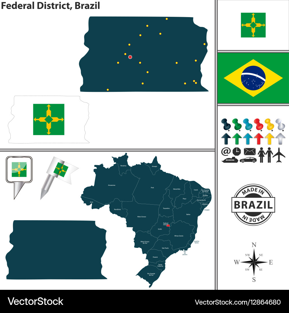 Map of federal district Royalty Free Vector Image