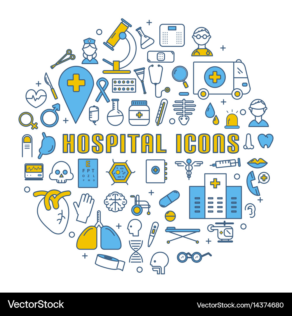 Modern medical icon set Royalty Free Vector Image