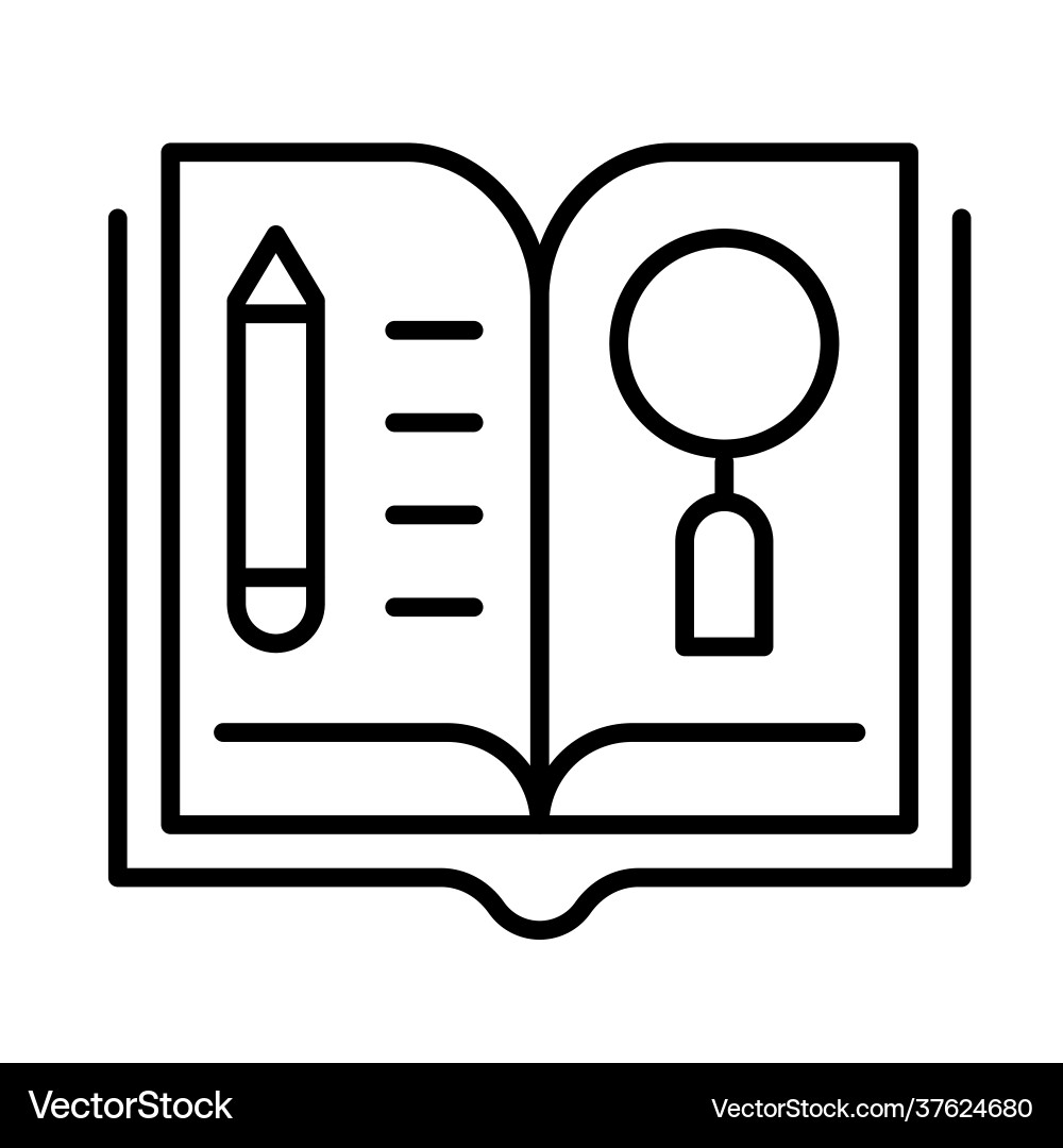 Monochrome simple open paper book literature icon Vector Image