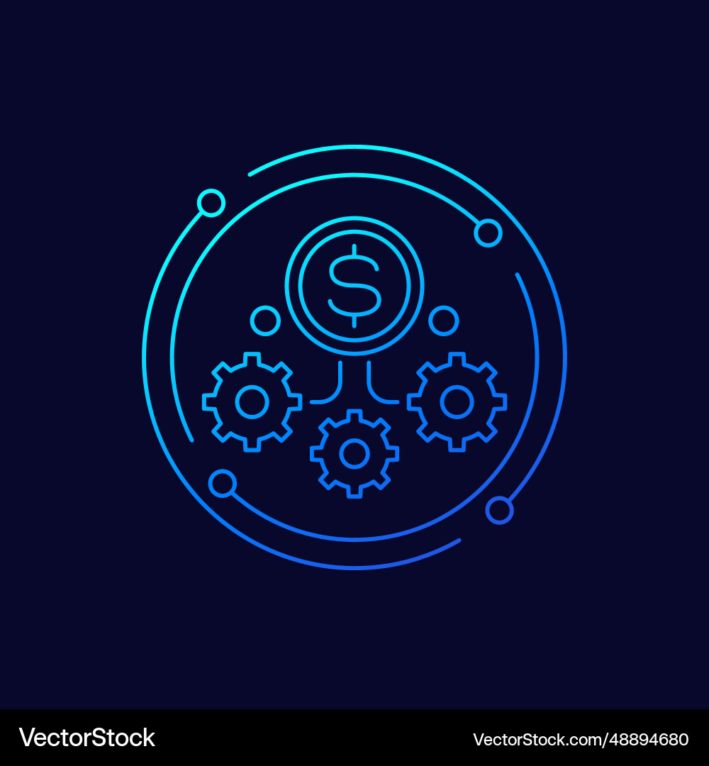 Operational costs icon linear design Royalty Free Vector