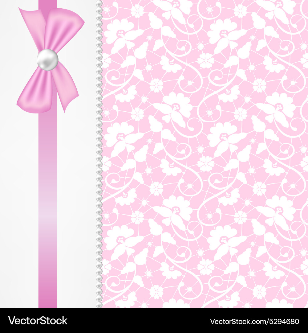 Pearl border on lace background Royalty Free Vector Image