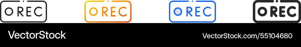 Rec iconthin linear gradient blue stroke and bold Vector Image