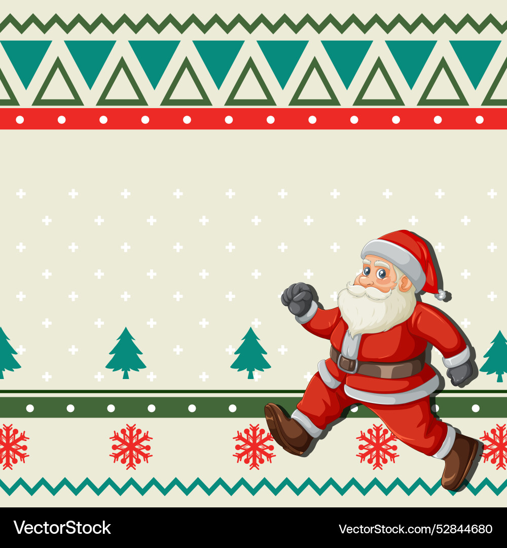 Santa claus walking with festive background Vector Image