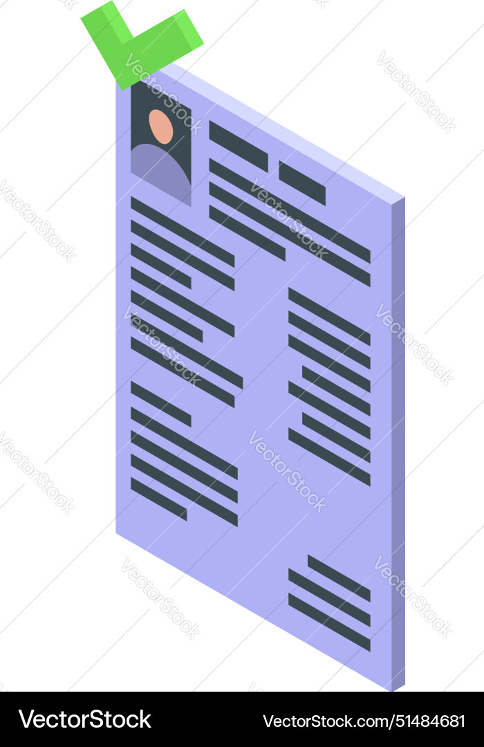 An isometric resume Royalty Free Vector Image - VectorStock