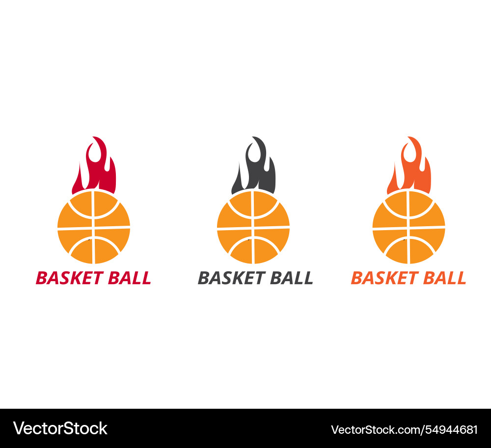 Basketball fire logo template Royalty Free Vector Image