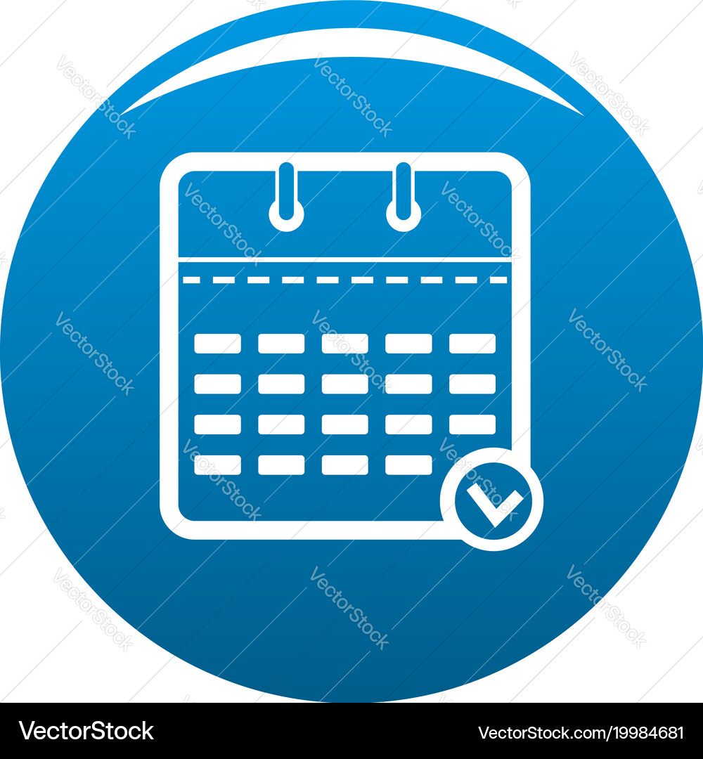 Calendar modern icon blue Royalty Free Vector Image